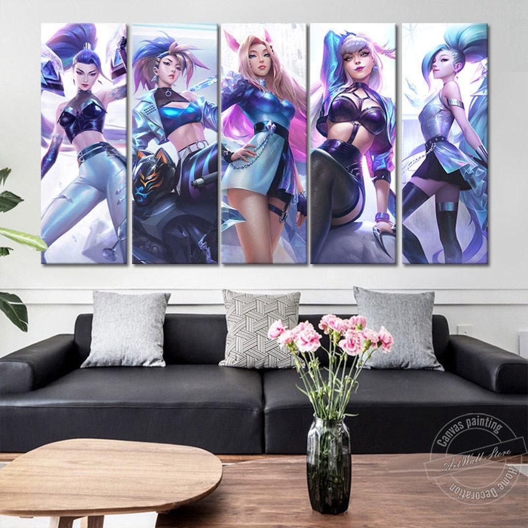 K/DA ALL Out Akali Ahri Evelynn Kaisa Poster Digital Canvas - Etsy Canada