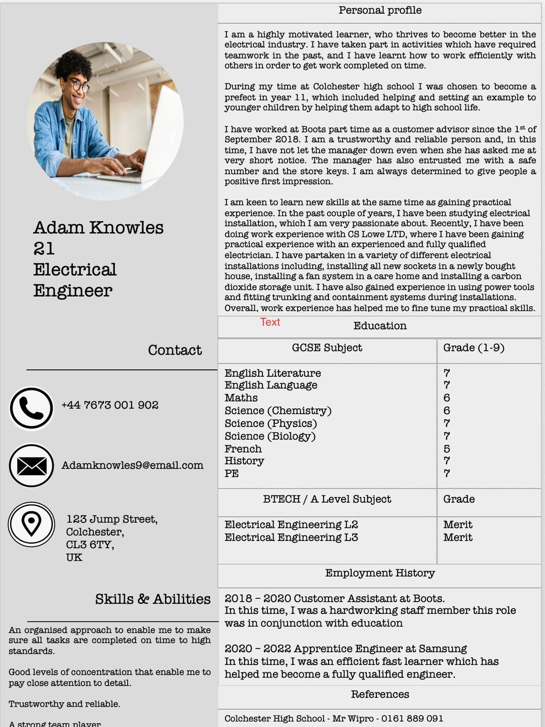 Professional CV Template for UK Students - Etsy