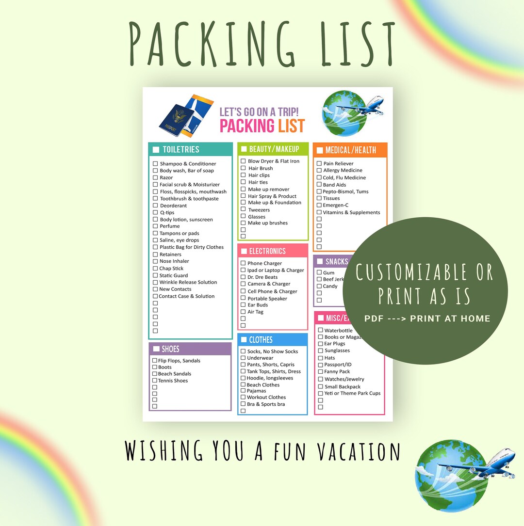 Packing List - Etsy