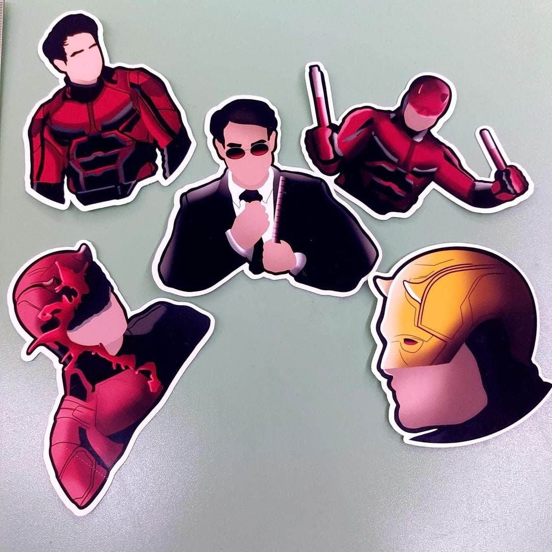 Daredevil Stickers Marvel White Gloss Sticker Holographic Sticker Fan ...