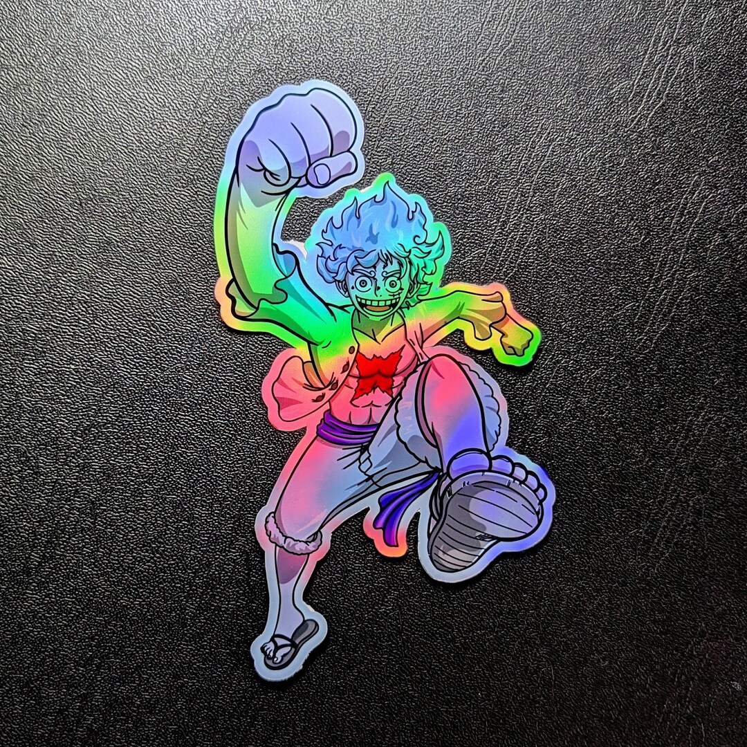 Luffy One Piece Single Holographic Sticker Gear 5 Luffy Anime Manga Fan ...