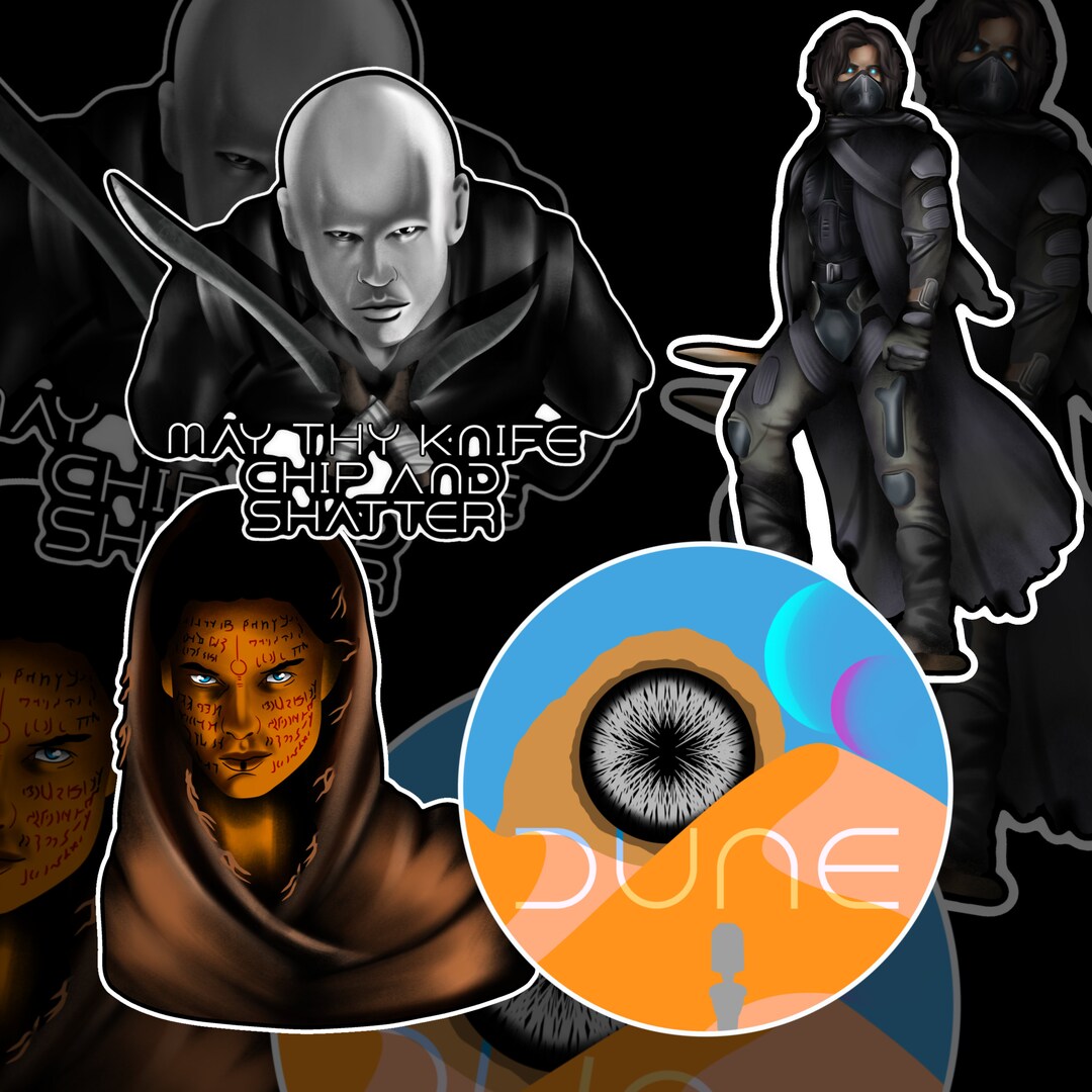 Dune Movie Sticker Pack Paul Atreides Feyd-rautha 4 Pack Removable ...