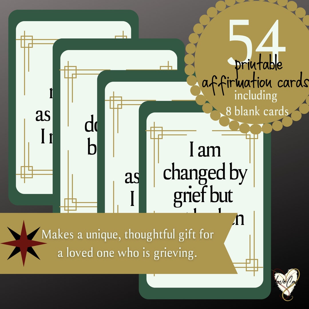 Printable Affirmation Cards for Grieving Widow/widower Grief PDF | Gift ...