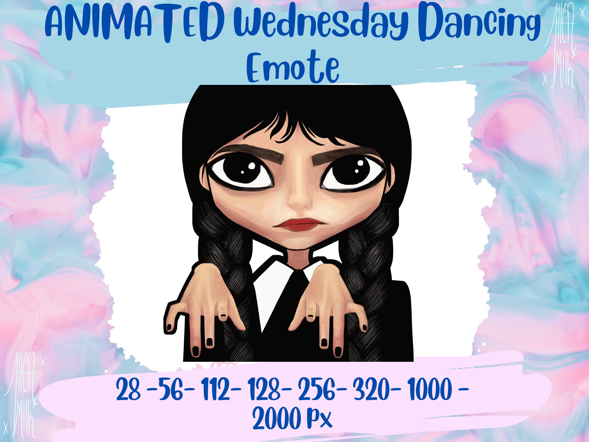ANIMATED STATIC EMOTE Wednesday Addams Dancing Emote Twitch Emote ...