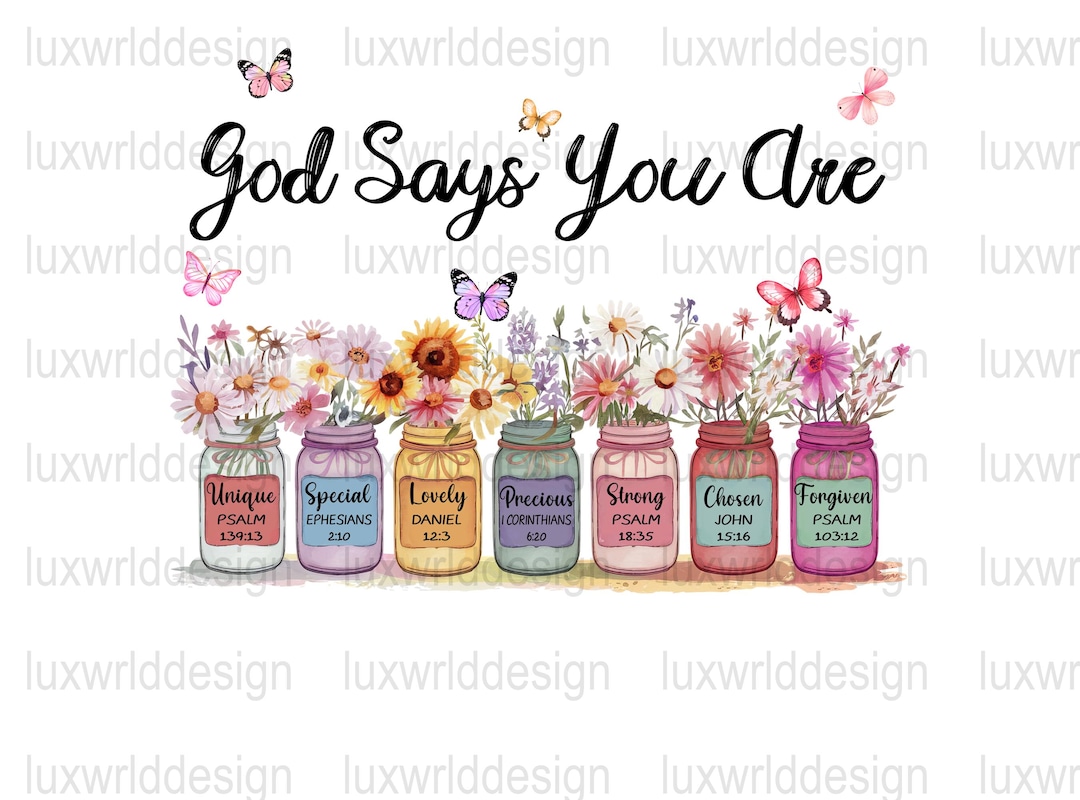 God Says You Are PNG: Christian Sunflower Clipart (digital Download) - Etsy