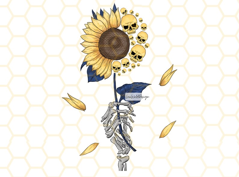 Skull Sunflower PNG Skeleton Png Sunflower Png - Etsy