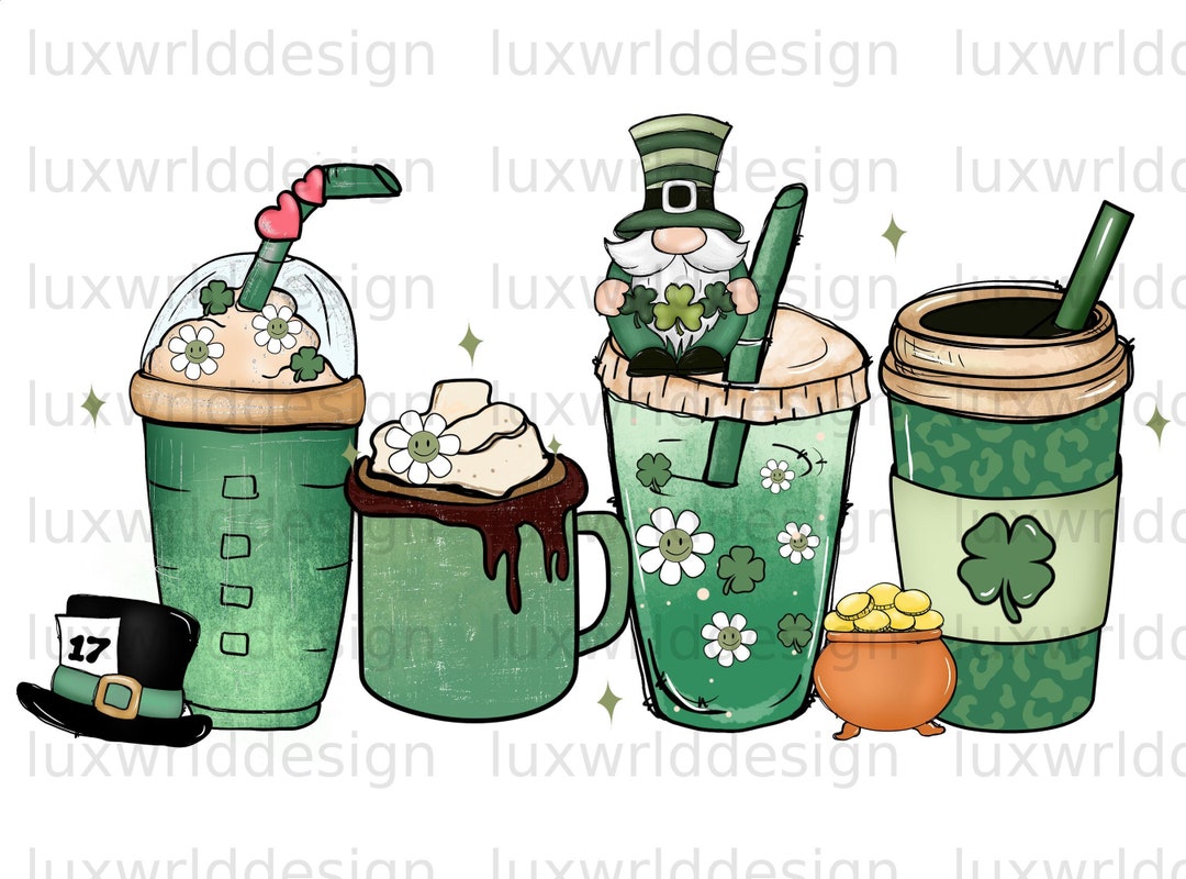 St Patricks Day Coffee Cups PNG | St. Patrick's Day Png | St Patricks ...
