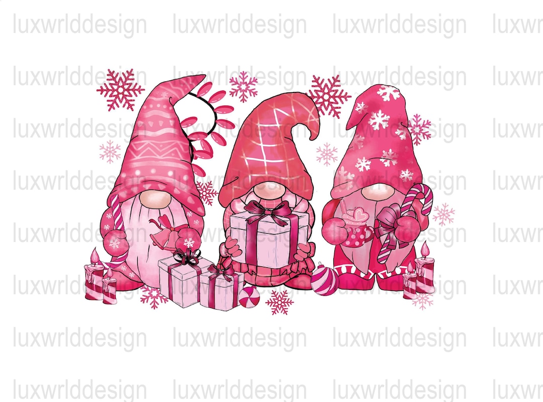 Christmas Pink Gnomes PNG | Chrstimas Design | Xmas Png | Merry ...