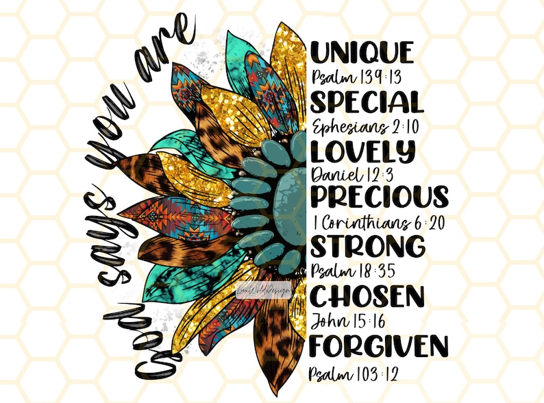 God Says You Are PNG | Faith Clipart | Sunflower Png | Sublimation ...