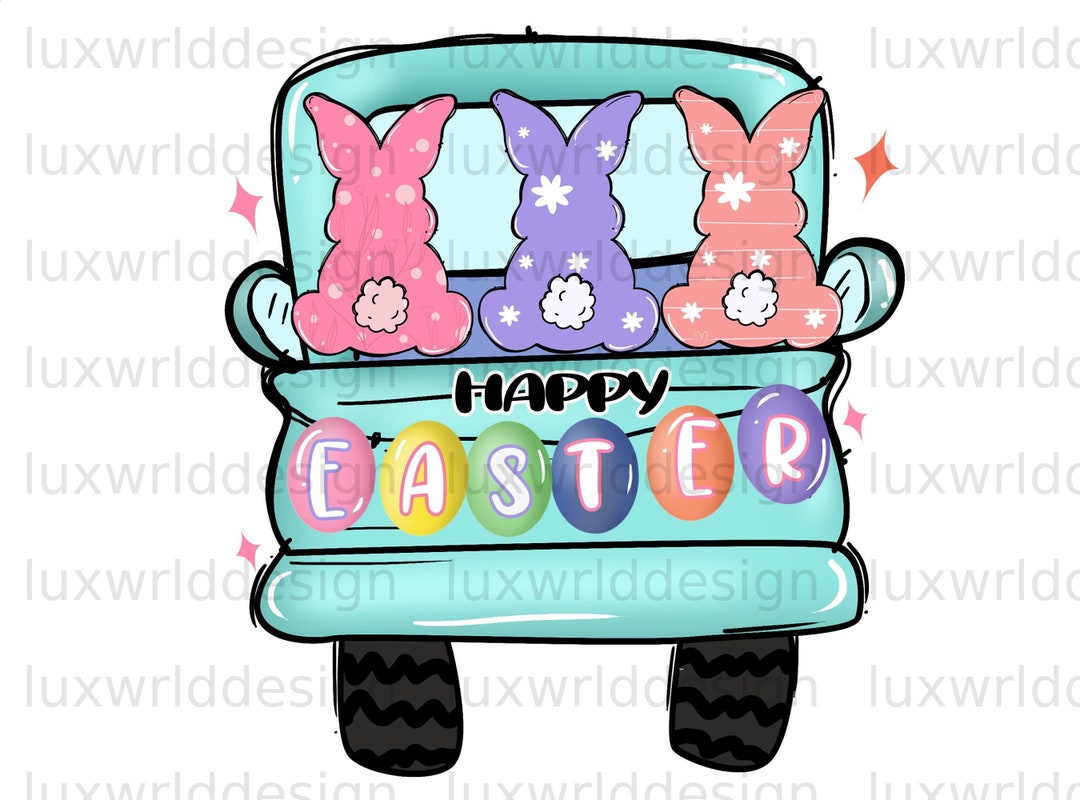 Happy Easter Truck PNG | Easter Png | Happy Easter Day Png | Easter ...