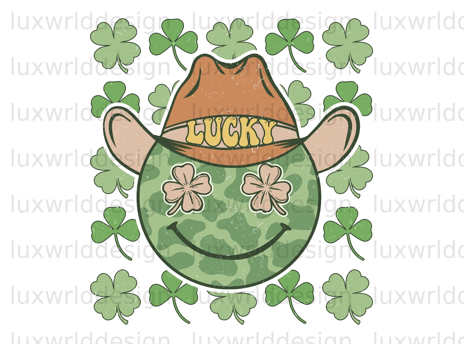 Lucky Smiley Face PNG St. Patrick's Day Png St Patricks Png Sublimation ...