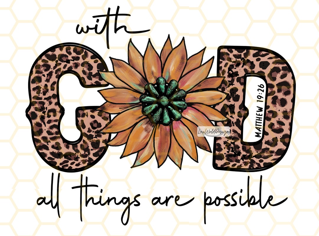 Sunflower Christian PNG: Leopard Print God Design (digital Download) - Etsy