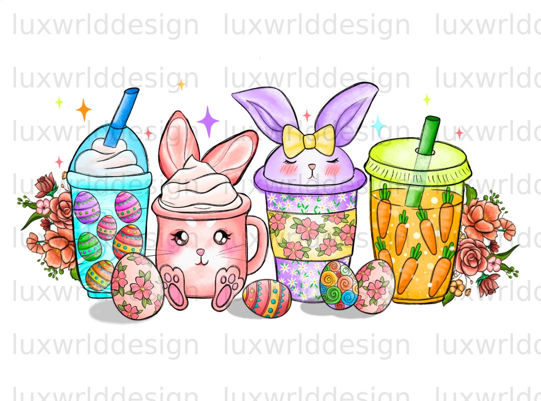 Easter Coffee Cups PNG | Easter Png | Happy Easter Day Png | Easter ...