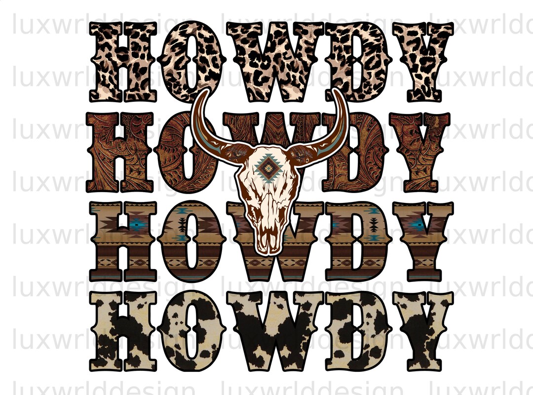 Howdy Cow Skull PNG | Western Png | Western Design | Sublimation Design ...