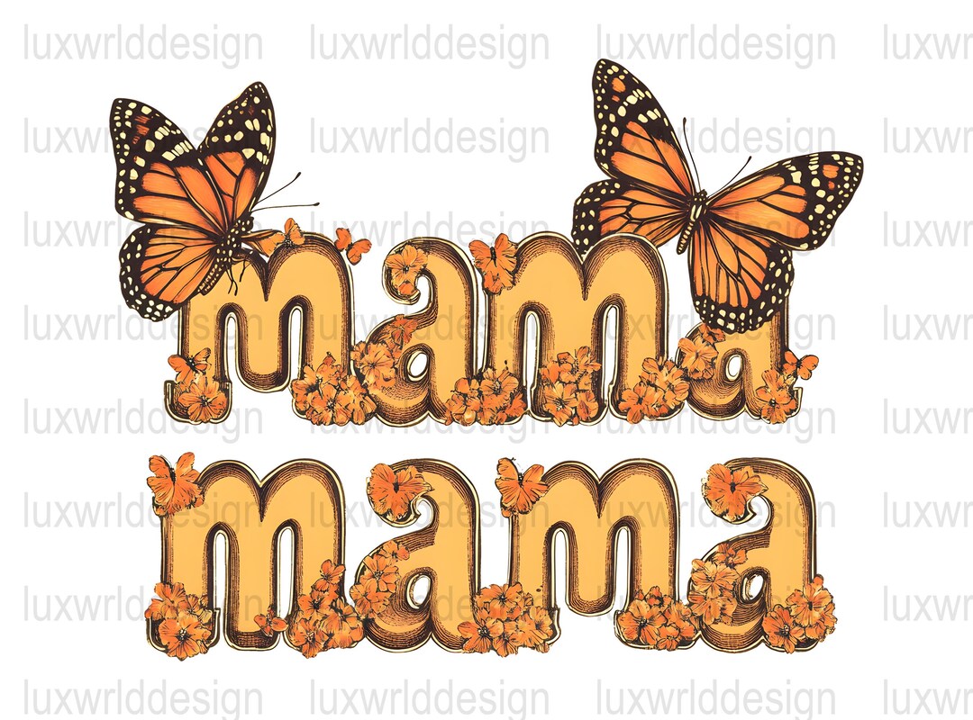 Butterflies Mama PNG | Mama Png | Mother's Day Png | Mom Sublimation ...