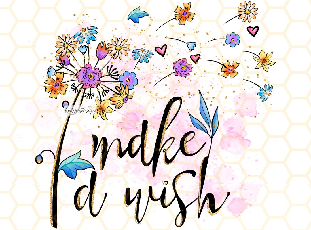 Make A Wish PNG | Dandelion Png | Dandelion Blowing Png | Sublimation ...