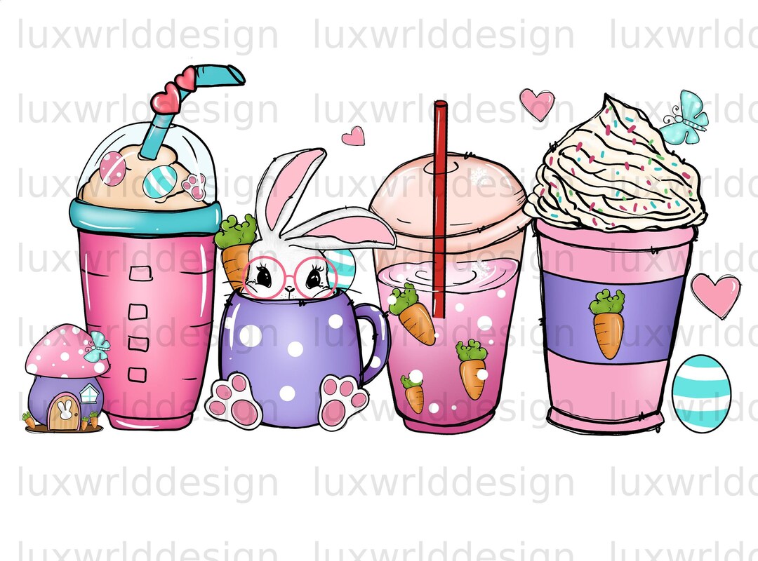 Easter Coffee Cups PNG | Easter Png | Happy Easter Day Png | Easter ...