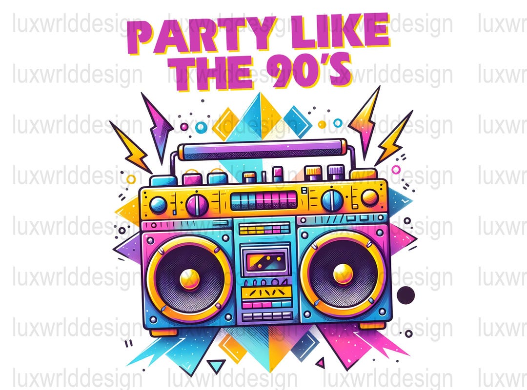 Party Like the 90s PNG | 90s Png | Retro Png | 90s Retro | Nostalgic ...
