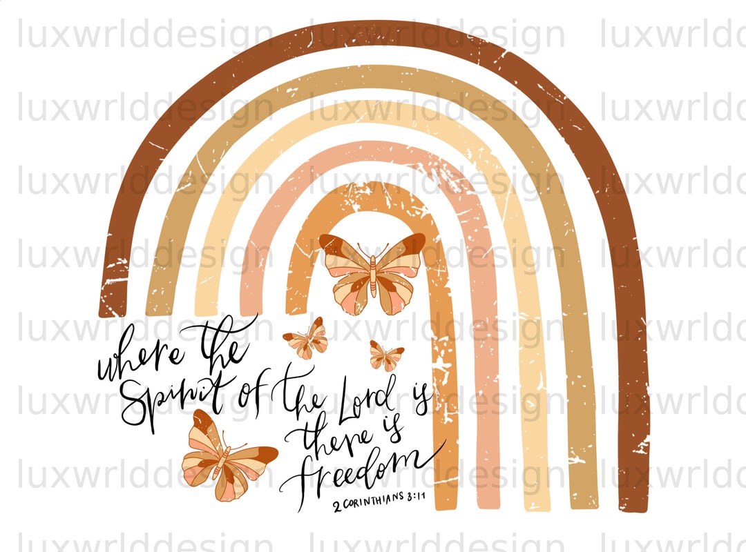Faith PNG: Boho Rainbow, Butterfly Christian Design (digital Download ...