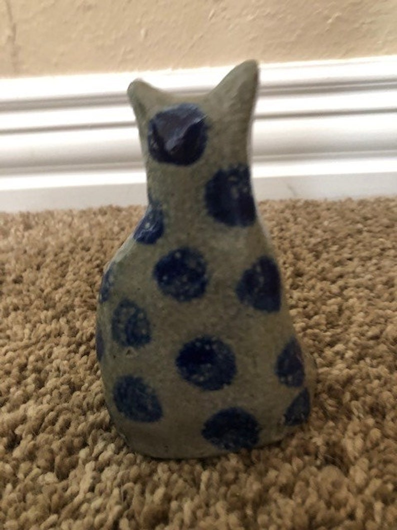 Beaumont Pottery Gray and Blue Cat. - Etsy