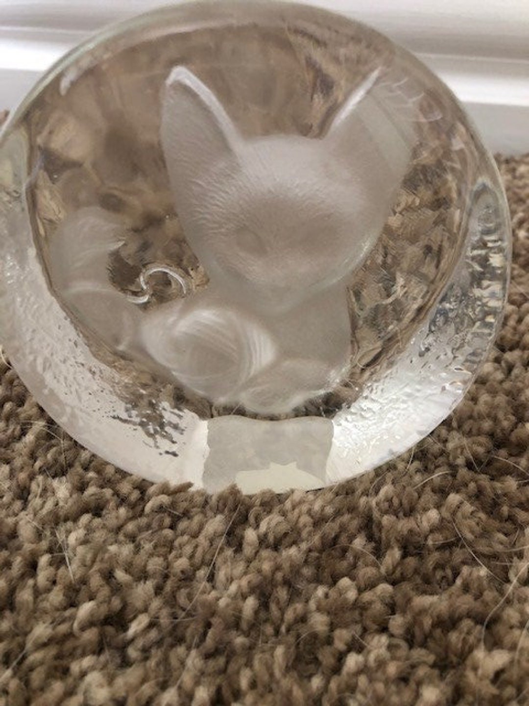 Zajecar Lead Crystal Cat Paperweight. - Etsy