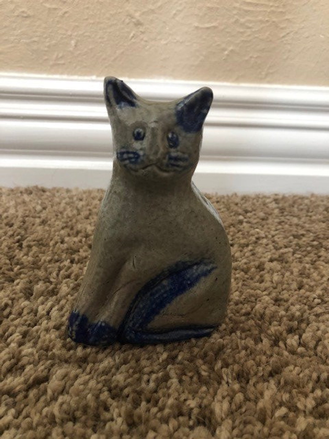 Beaumont Pottery Gray and Blue Cat. - Etsy