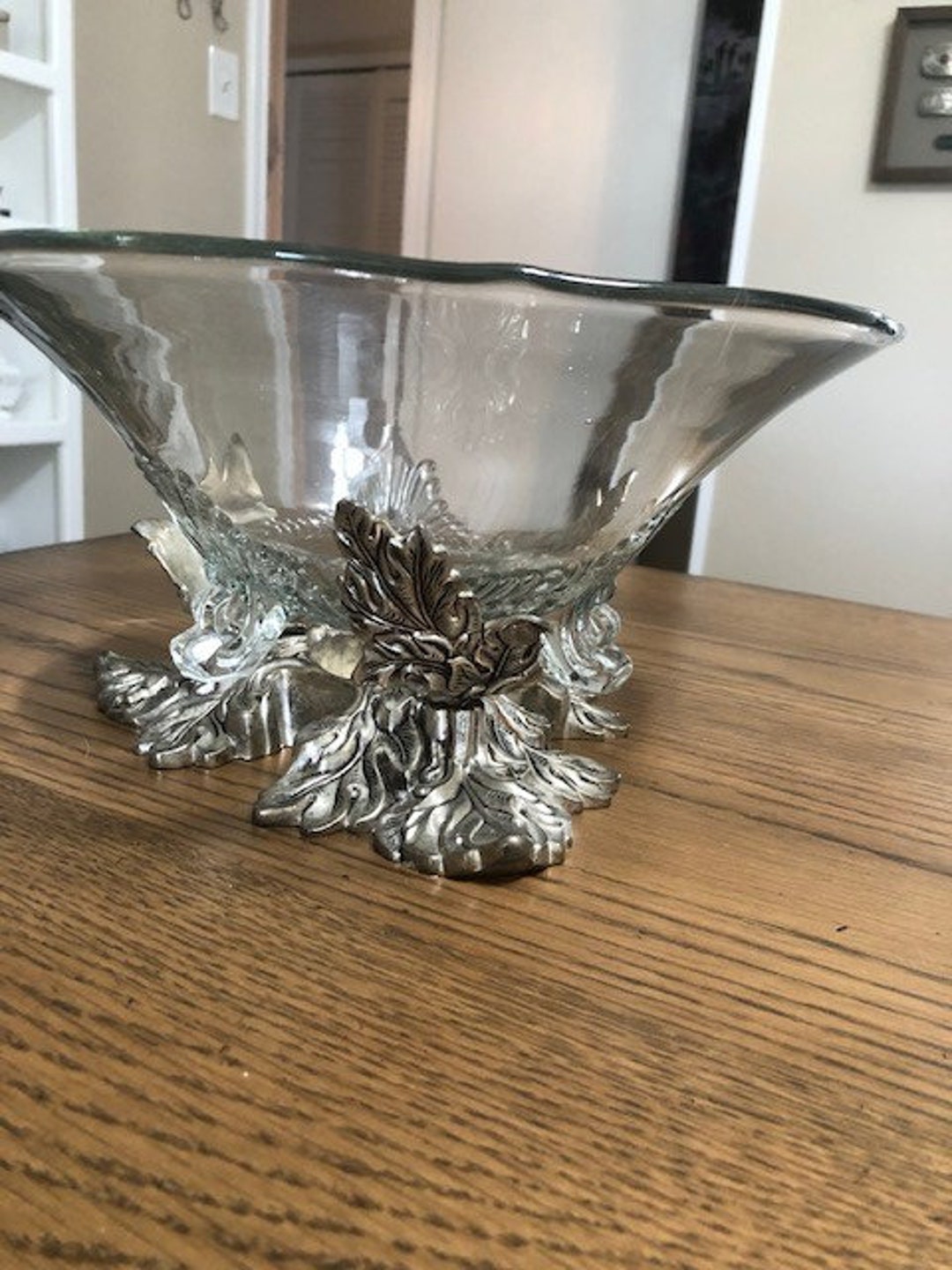 Vintage Glass Silver Bowl - Etsy