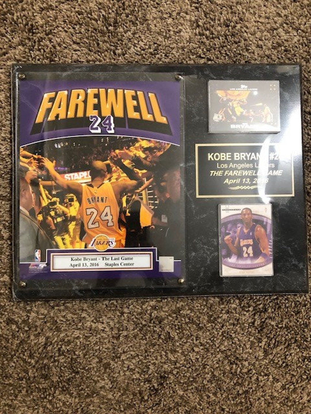Kobe Bryant Farewell Game in 2016 Plaque, Still Sealed in Original ...