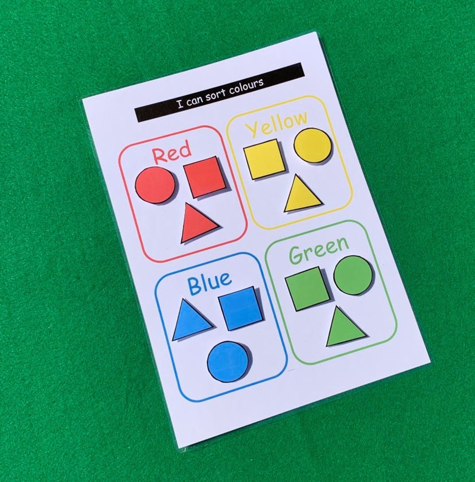 I Can Sort Colours - Learning Activities Hook and Loop Busy Book Child ...