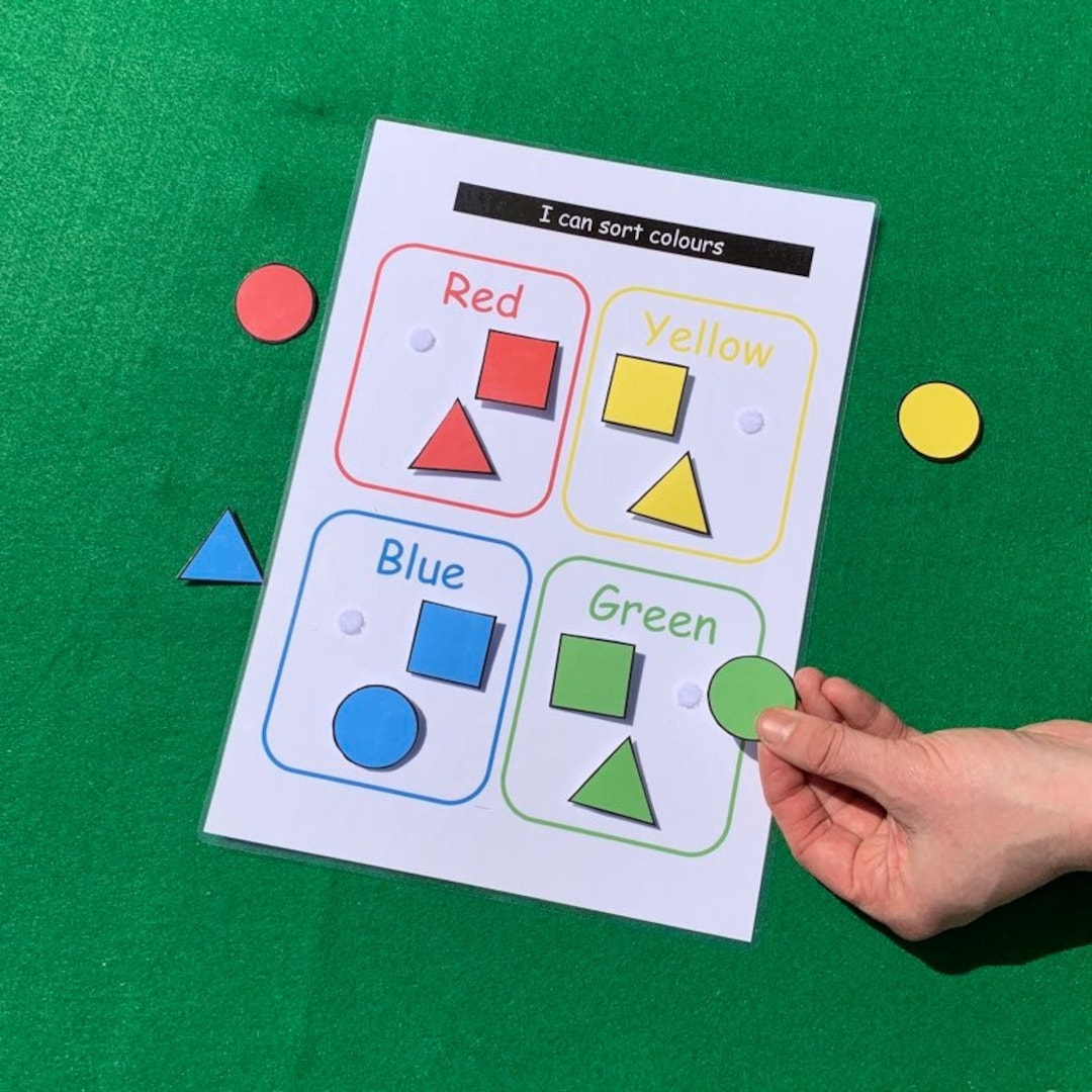 I Can Sort Colours - Learning Activities Hook and Loop Busy Book Child ...