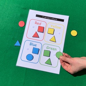 I Can Sort Colours - Learning Activities Hook and Loop Busy Book Child ...