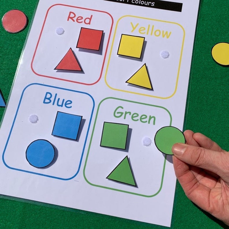 I Can Sort Colours - Learning Activities Hook and Loop Busy Book Child ...