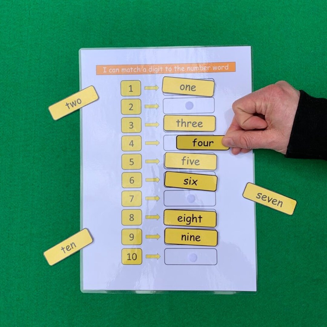 I Can Match a Digit to the Number Word - Learning Activities Hook Loop ...