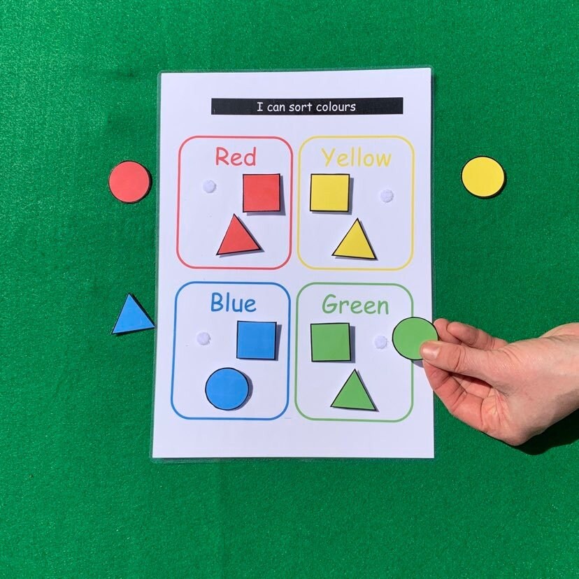 I Can Sort Colours - Learning Activities Hook and Loop Busy Book Child ...