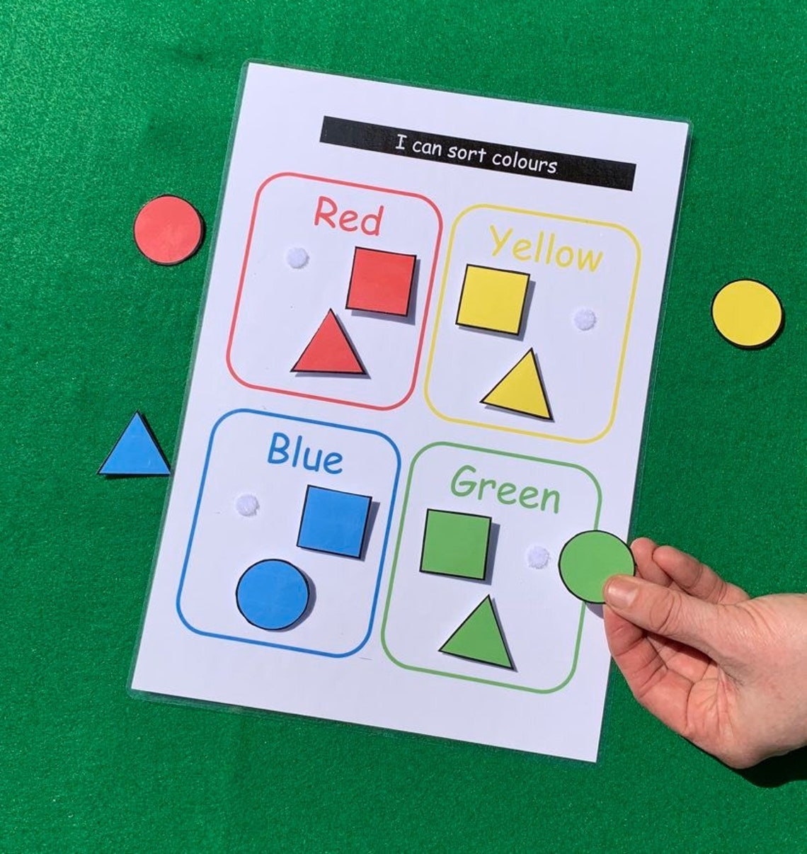 I Can Sort Colours - Learning Activities Hook and Loop Busy Book Child ...
