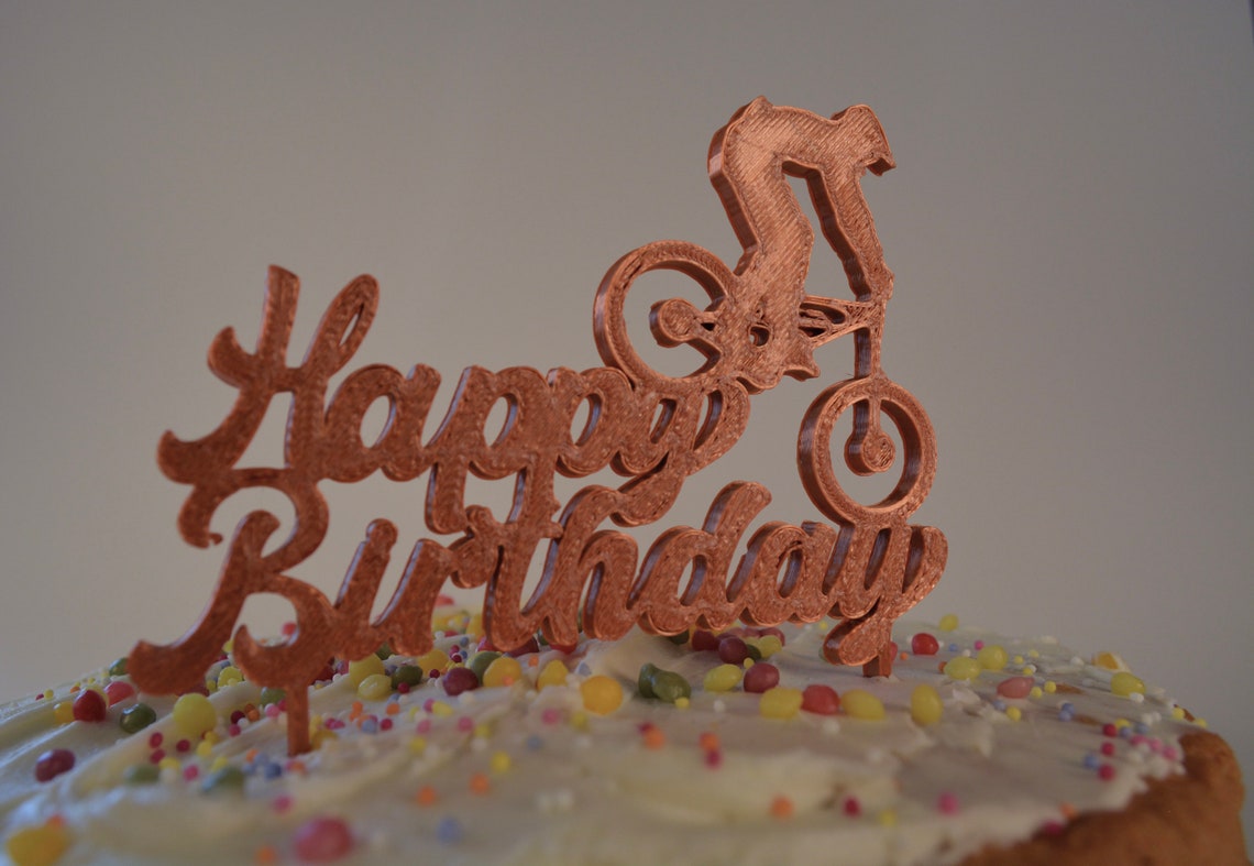 Happy Birthday Mountain Bike Themed Cake Topper - Lots of Colour ...