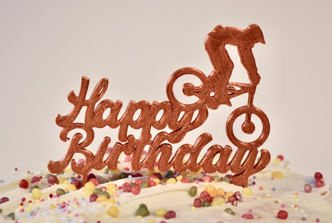 Happy Birthday Mountain Bike Themed Cake Topper - Lots of Colour ...