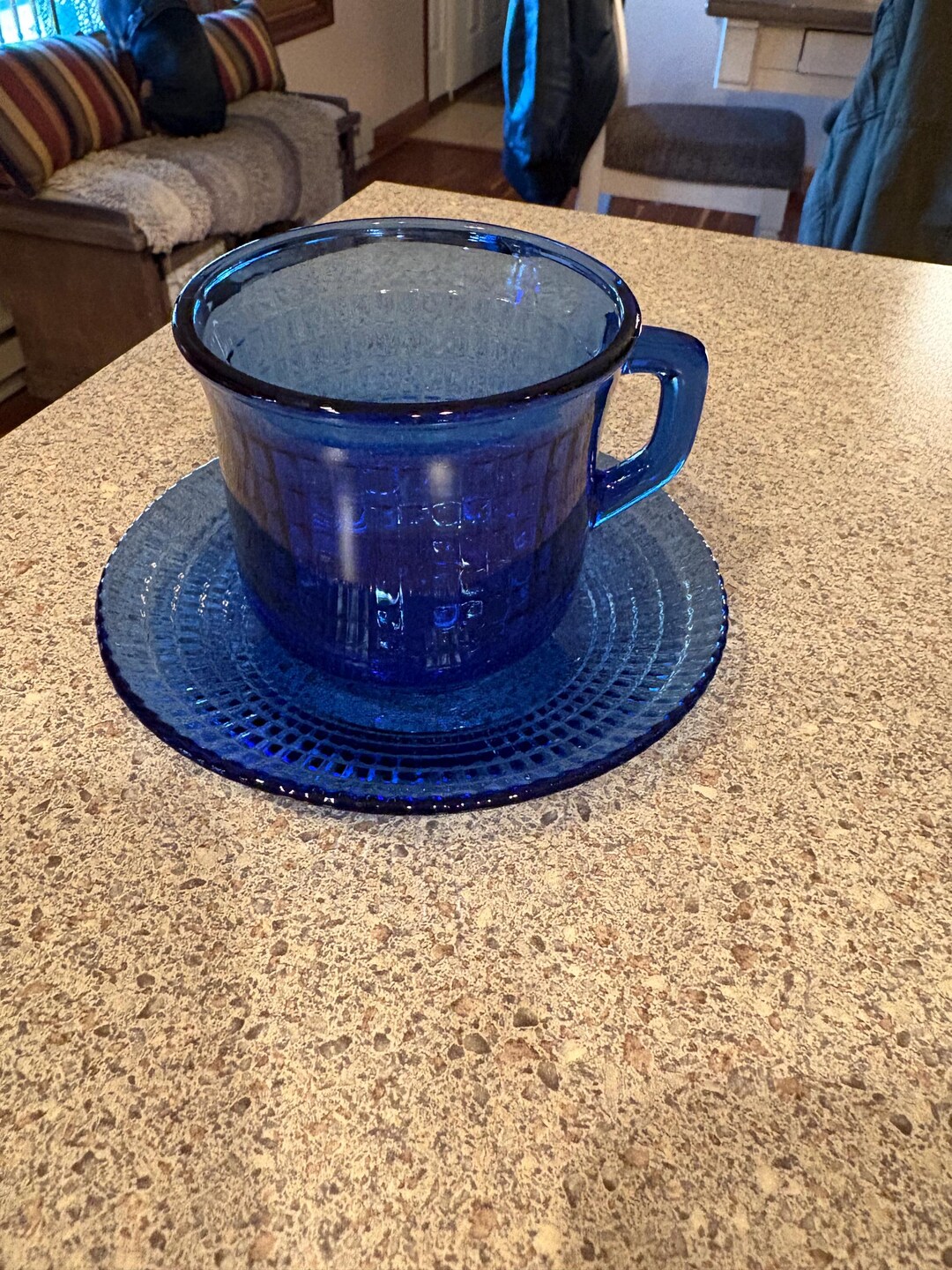 Unique Cobalt Blue Little Rectangle Pattern Forte Crisa Mexico 8oz Cup ...