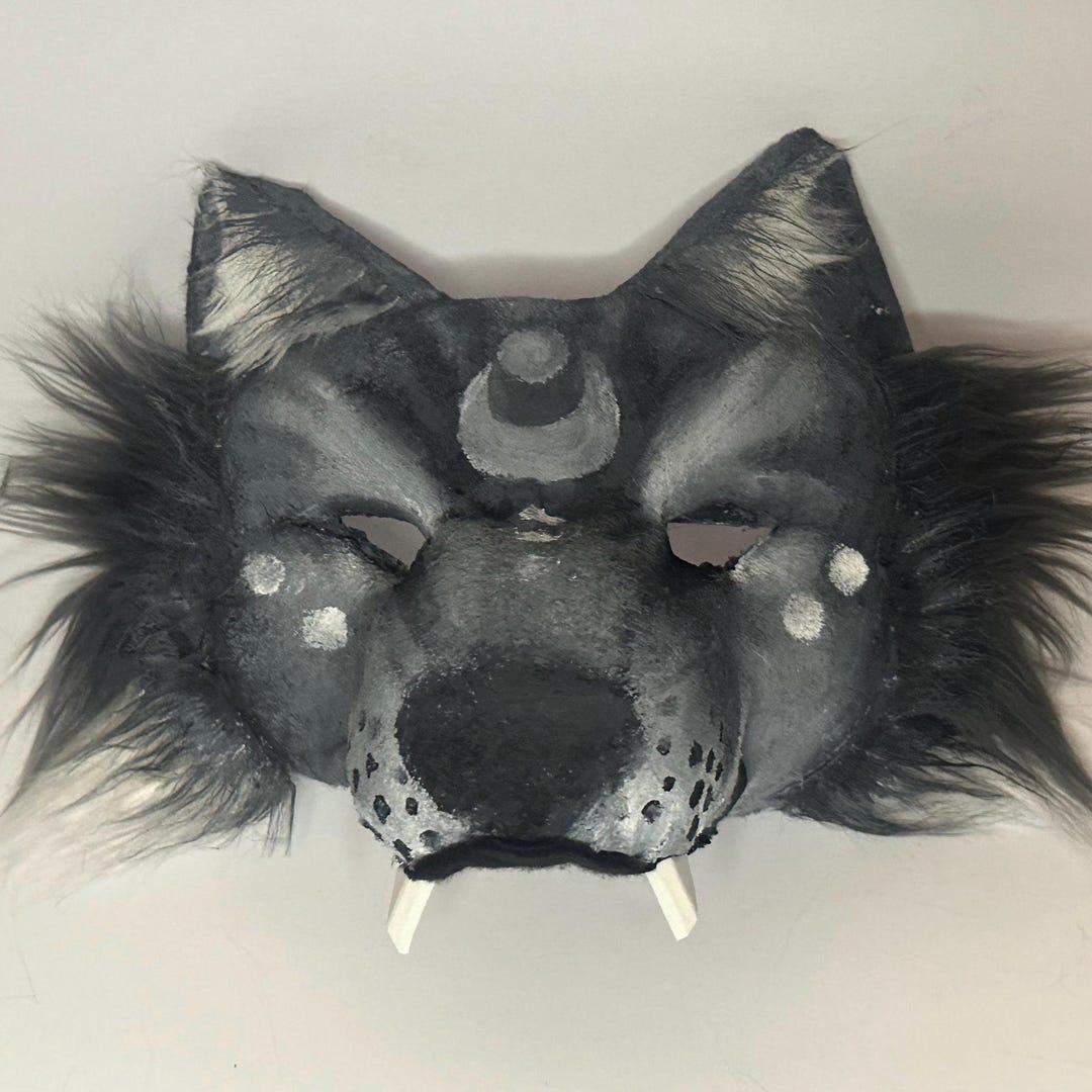 Angry Moon Wolf Therian Mask Premade / Furry Mask - Etsy
