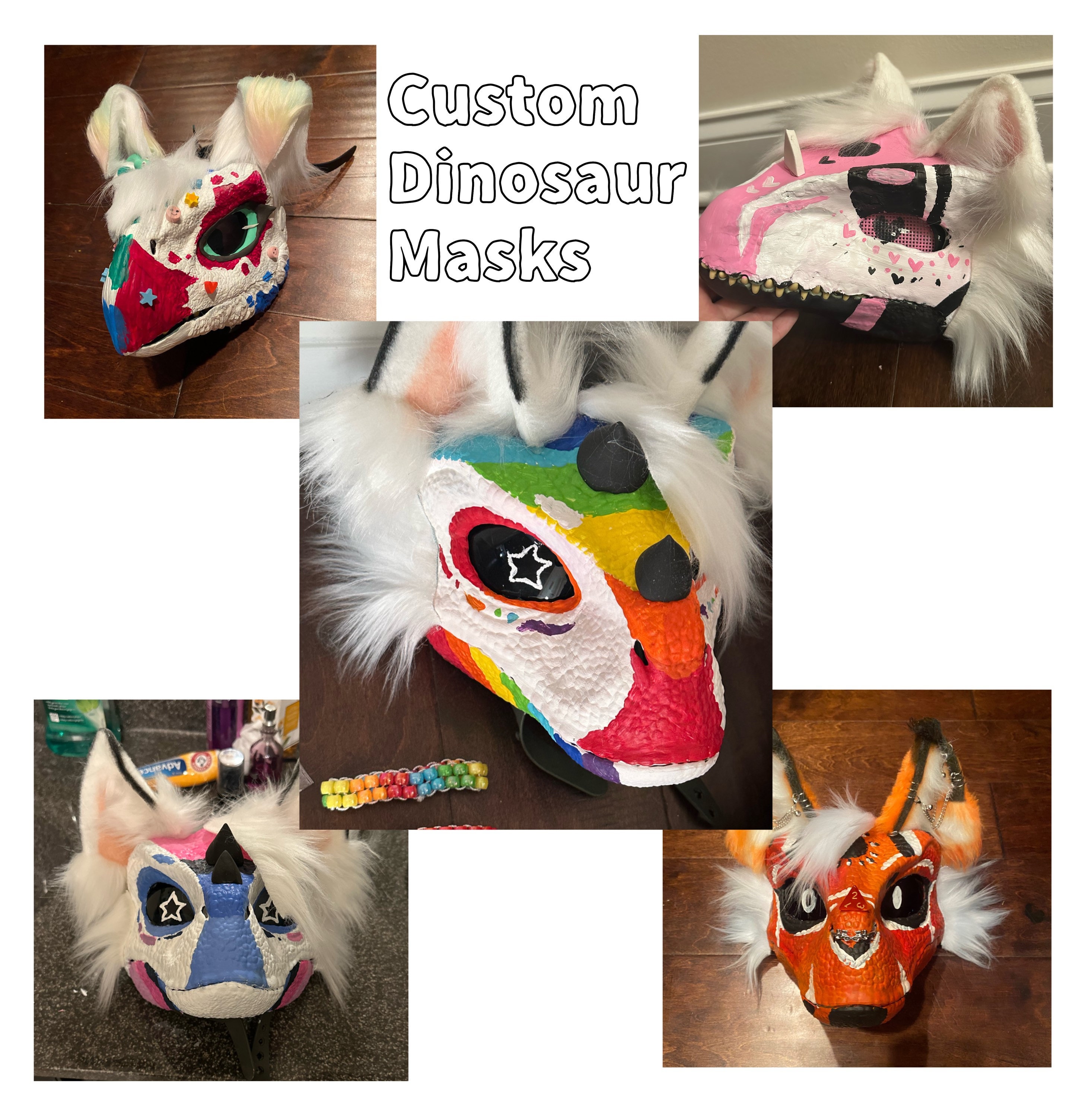 Custom Dinosaur Dino Mask Furry Mask With Balaclava Read Etsy