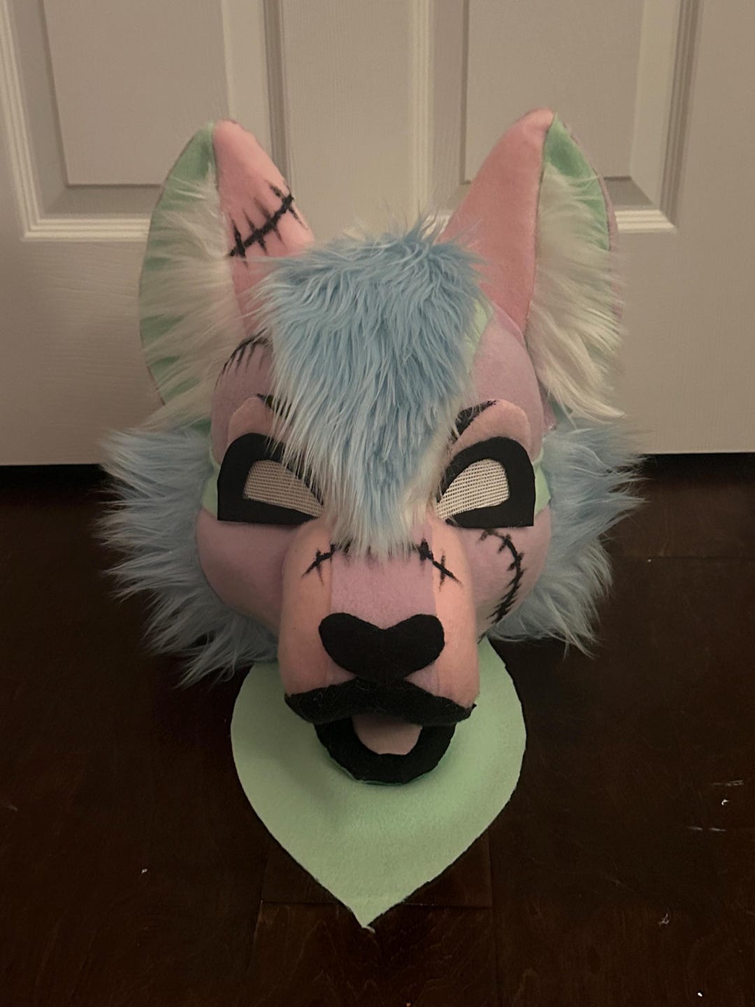 Fursuit Premade / Fursuit Head Animal, Zombie Pastel Pink, Green ...