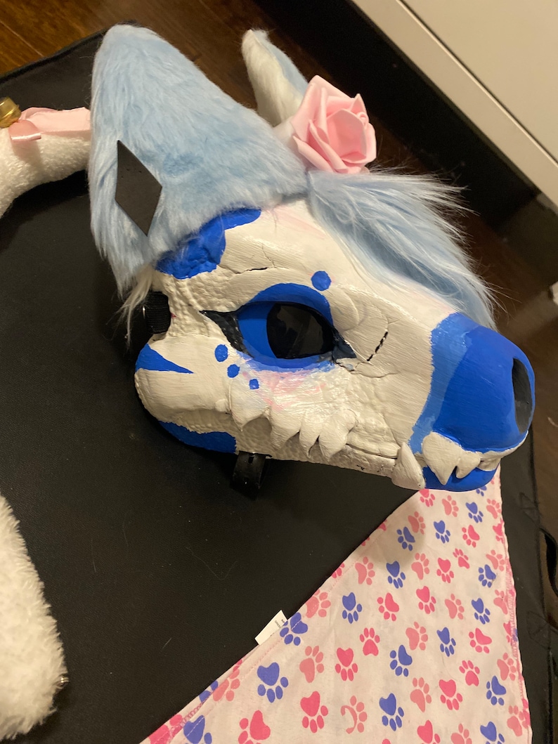 Dino Raptor Furry/fursuit Head Skull Dog Mask Moving Jaw - Etsy Hong Kong