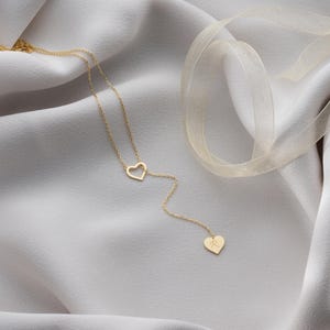 14K Solid Gold Initial Heart Pendant Necklace, Personalized Jewelry - Etsy