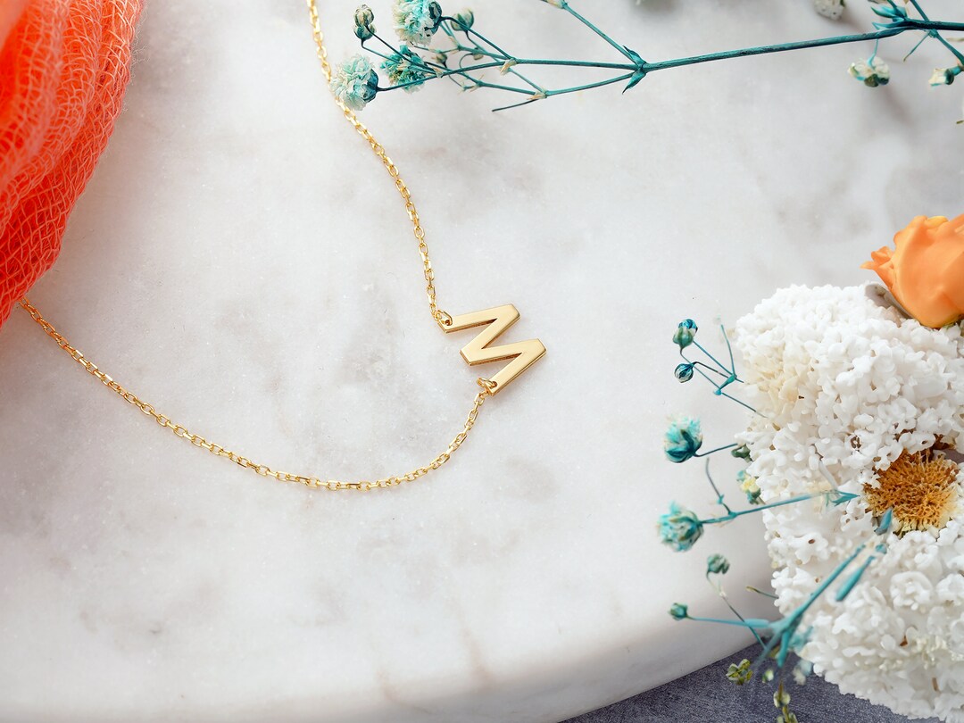 Gold Initial Necklace for Women, Handmade Jewelry Birthday Gifts ...
