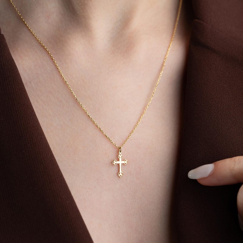 Gold Cross Necklace - Etsy