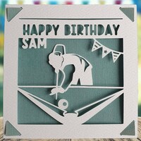 Personalised Snooker Birthday Card, Happy Birthday Card, Snooker Player ...