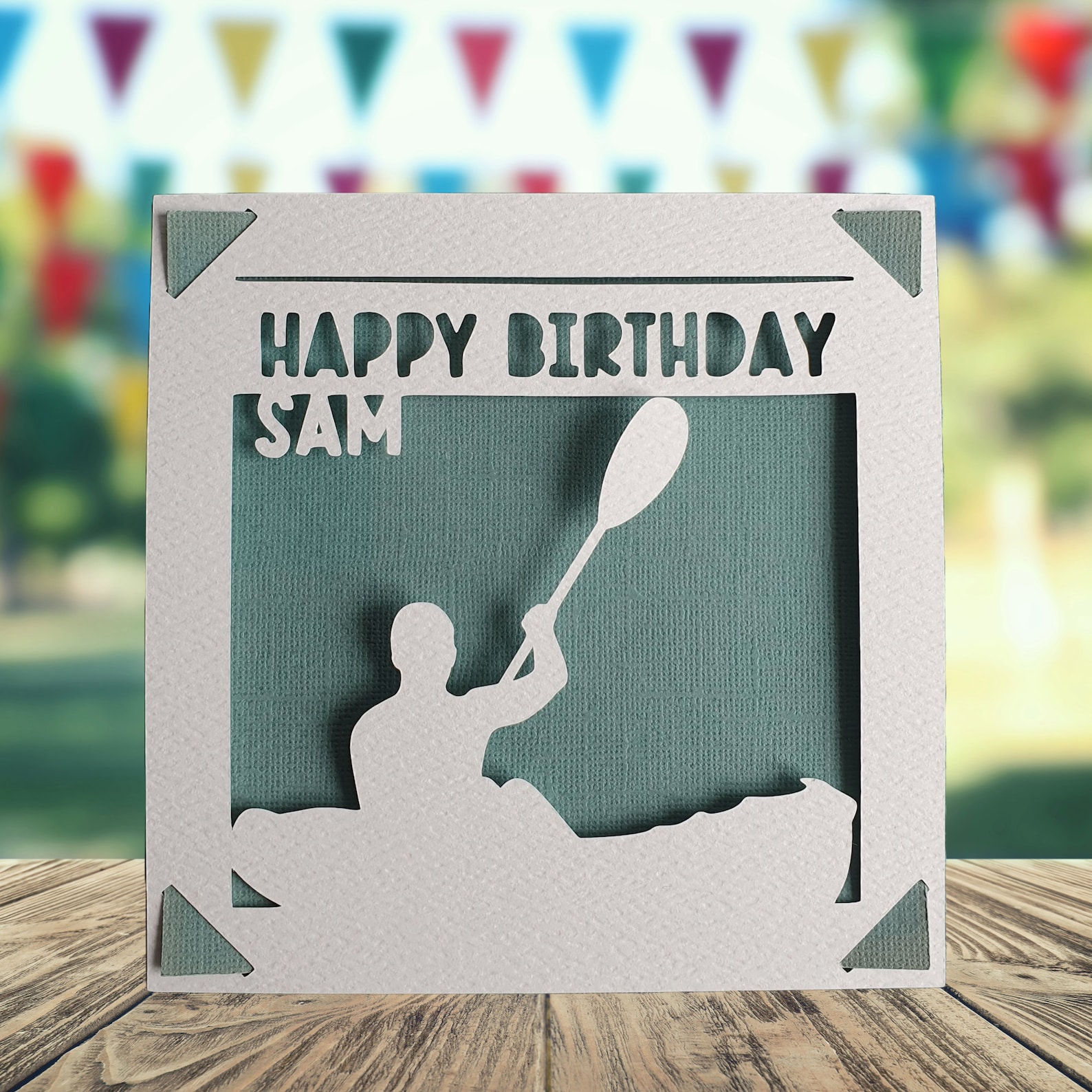 Canoe Personalised Birthday Papercut Card, Water Sports Birthday Card ...