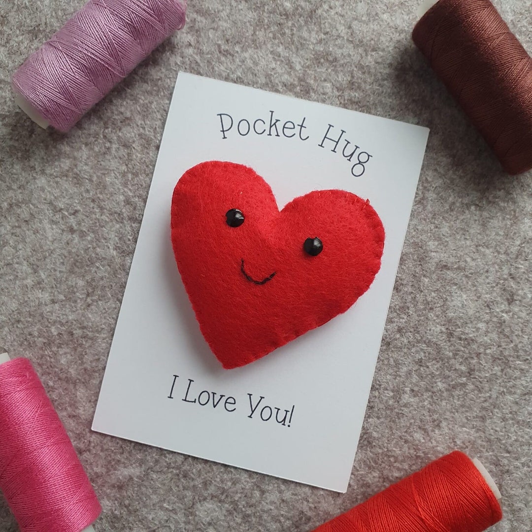 Love Heart Pocket Hug, Happy Anniversary Keepsake Gift, Girlfriend ...