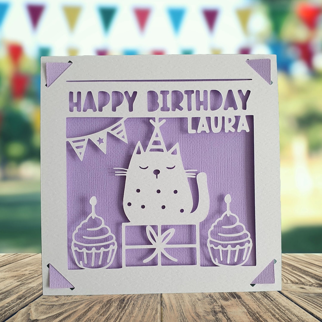 Personalised Cat Birthday Card: Cat Lover Gift - Etsy