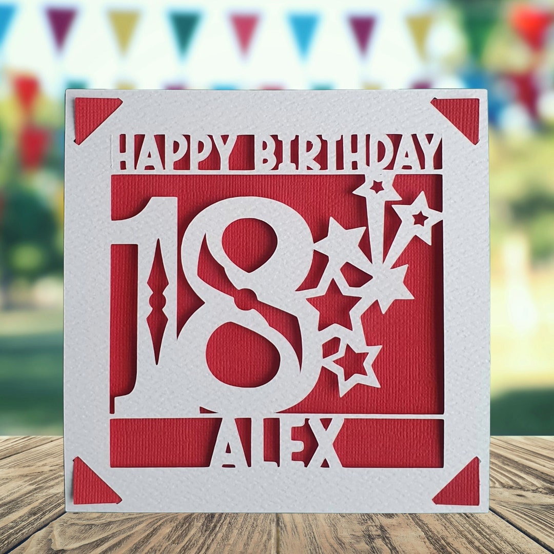 Milestone Age Happy Birthday Personalised Papercut Card, 16th, 18th ...